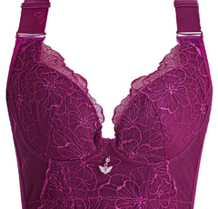 Lace Long Line Bras for Women Wire Free Padded Lingerie Sexy Plus Size ...