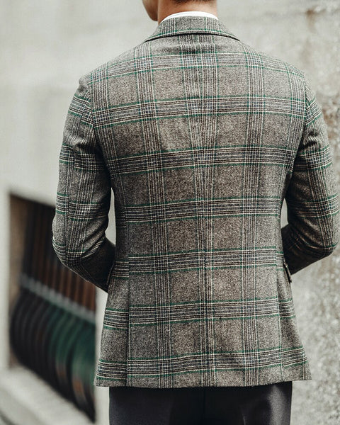 Americana Hombre Wool Blend Suit Mens Business Versatile Luxury Casual ...