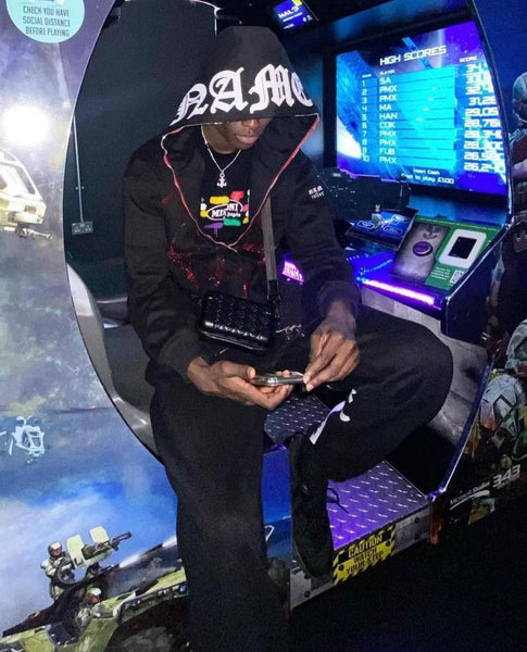 Winter American high Street Dark hoodie ironed diamond zipper cardigan ...