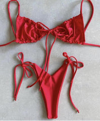 Low Waist Bikini Triangle Swimwear Female String Swimsuit Women Print ...
